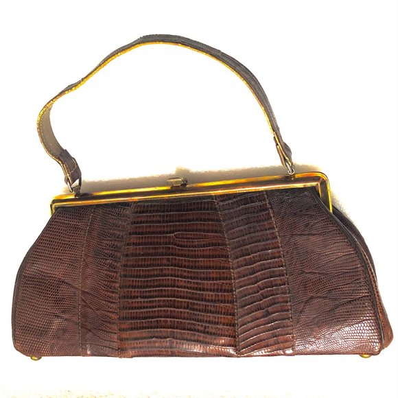 Bags | Vintage Lizard Handbag | Poshmark